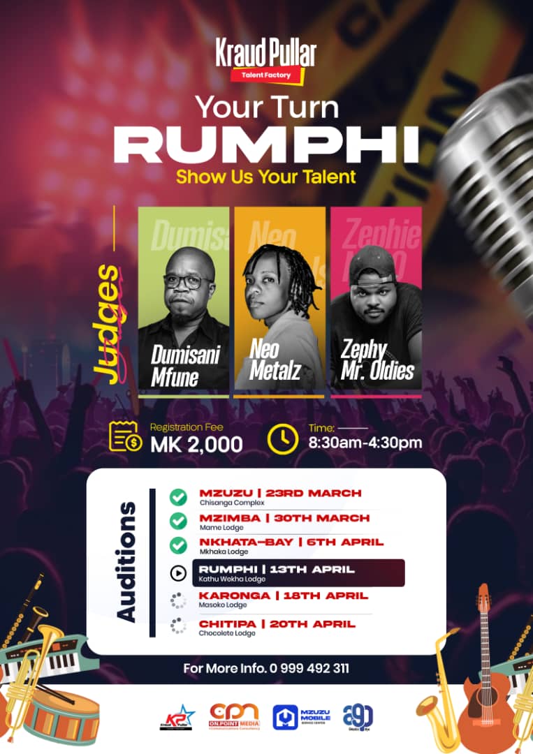 KRAUDPULLAR TO HOST A TALENT IDENTIFICATION SHOW AT KANTHU LODGE IN RUMPHI DISTRICT. – Rumphi FM